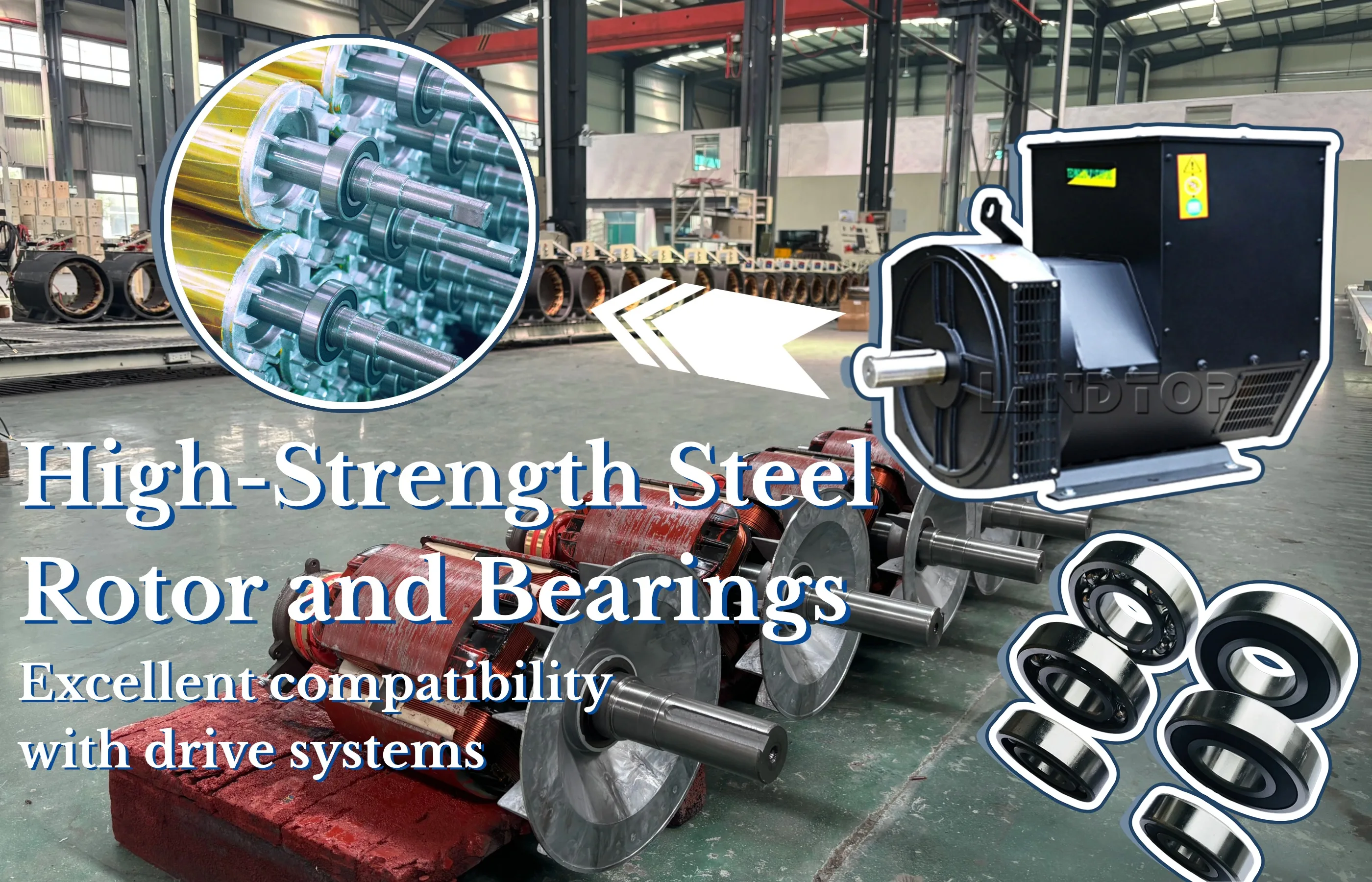 50kva 50kw Three-Phase Brushless AC Dynamo Alternator Generator 50kw