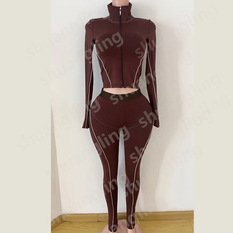 Lulu Fall Women's 2024 New Color Custom Zipper Jacket Sets