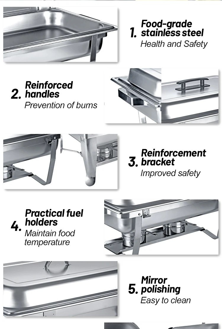 New Chaffing Dishes Buffet Set Catering Stainless Steel Luxury Food ...