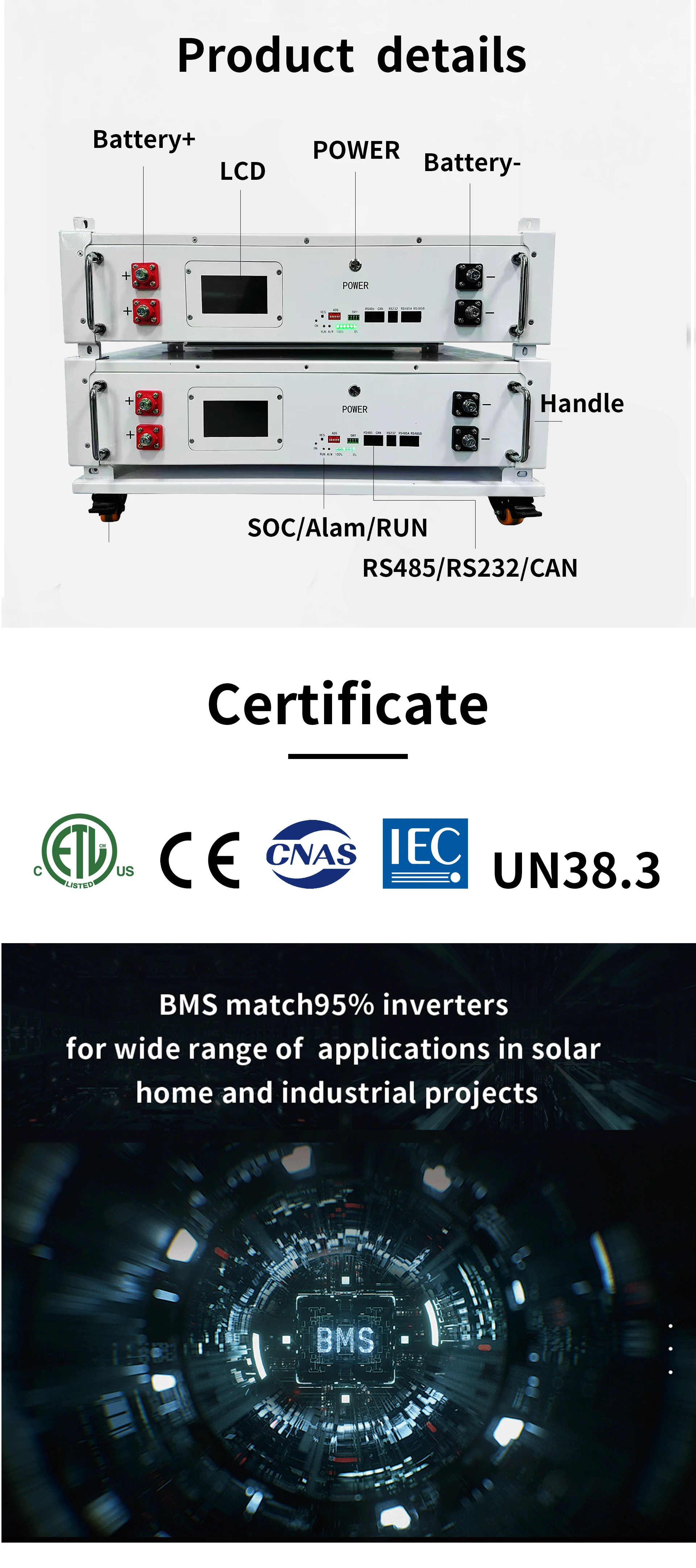 Wholesale Sodium Ion Battery Stackable 48v 100ah Energy Storage Battery ...