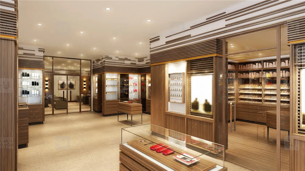 Luxury Wooden Cigar Display Humidor Showcase Furniture High End Smoke ...