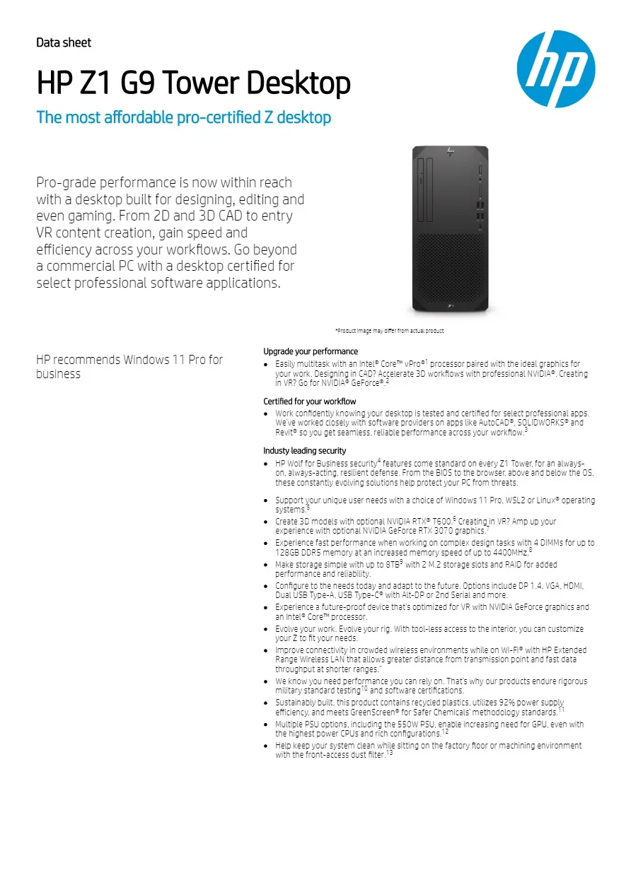 Z1G9 Graphics Workstation Desktop Chassis Silent Design Computer Intel ...