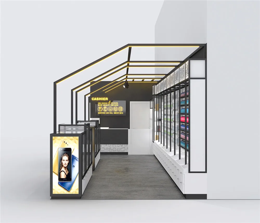 Mobile Phone Shop Cash Counter Display Design for Modern Retail & Store ...