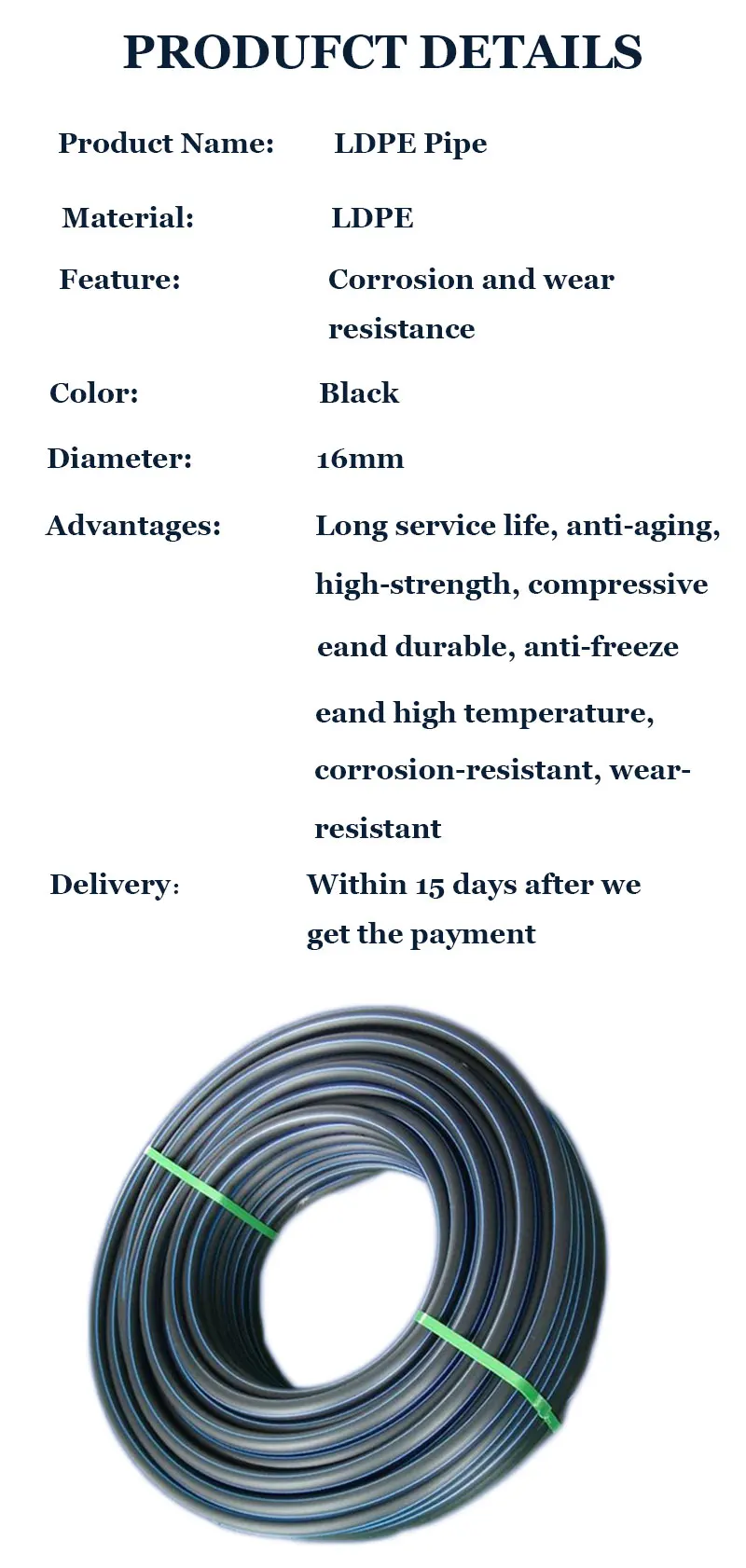 China Good Quality Farm Irrigation Pvc Pe Pipe 16mm Plastic Irrigation ...