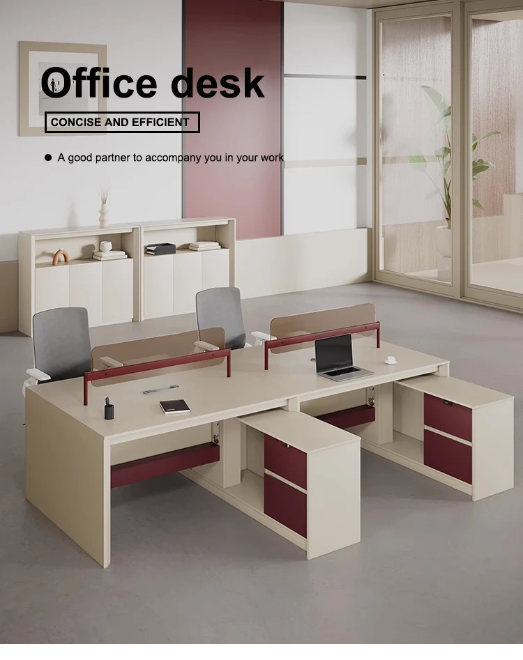 Modern Office Workstation Desk Office Furniture 2 4 6 Person Staff Desk ...