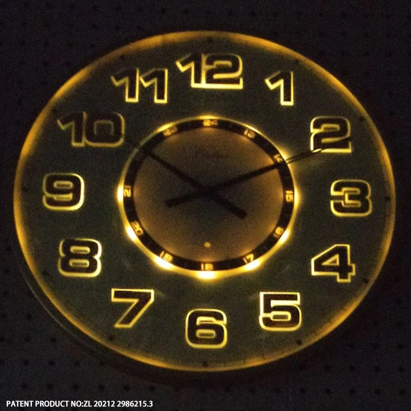 16 Inch Metal Illuminated Wall Clock for Living Room Decor