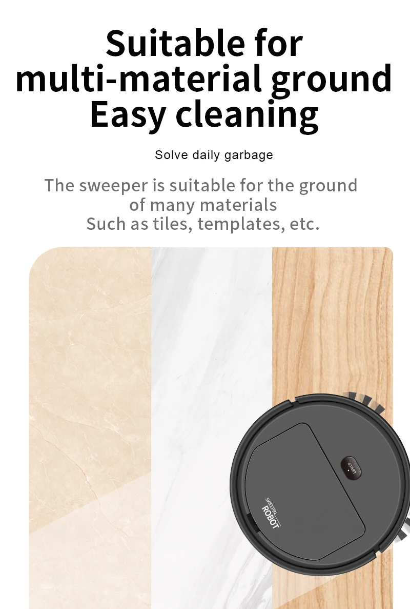 3 in 1 Rechargeable USB Sweeping Robot Vacuum Cleaner for Home ...