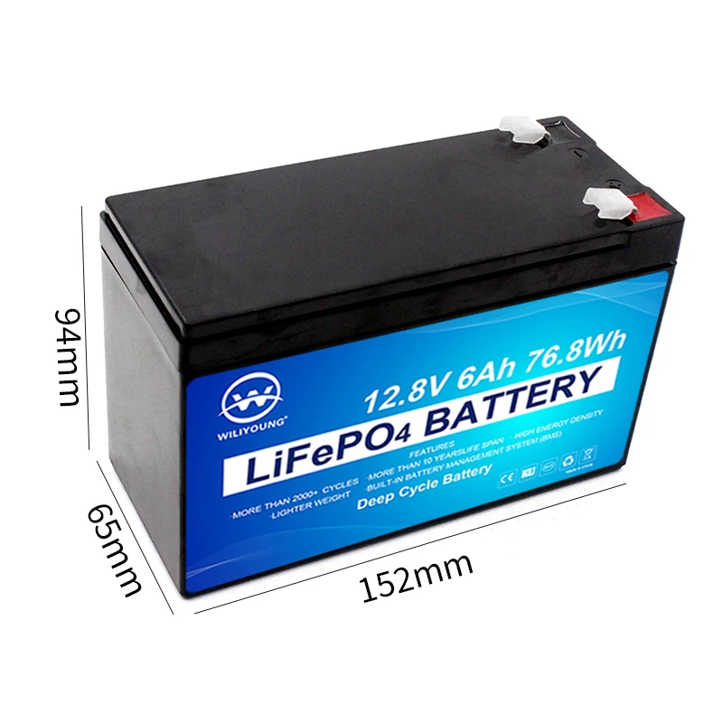 12.8v 6ah Rechargeable Lithium Battery 12v 6ah Lifepo4 Li Ion Battery Pack For Kids Scooter ...