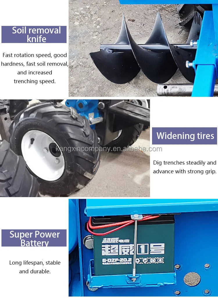 Mini Dual Track Hand Held Trenching Machine Tractor Hydraulic Chain ...