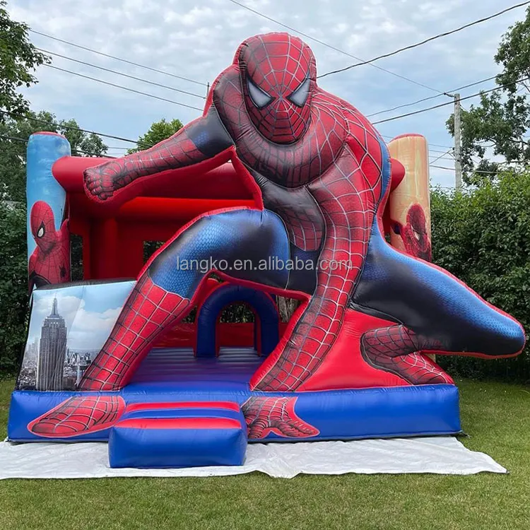 Outdoor Adult Kids Air Trampoline Bouncy Castle Slide Spider Man Bounce ...