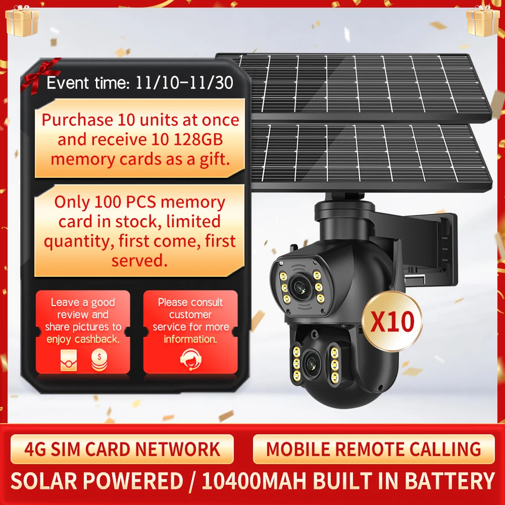 Alibaba.com: 360° wide view, 10x digital zoom, solar-powered 4G/WiFi ...