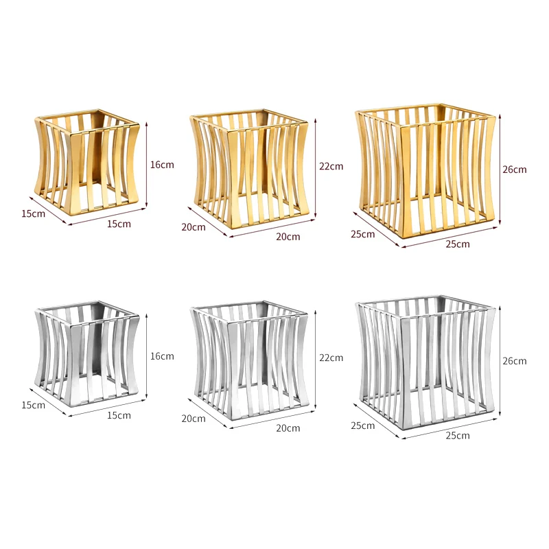 Luxury Gold Modern Stainless Steel Buffet Stands Square Wedding Food ...