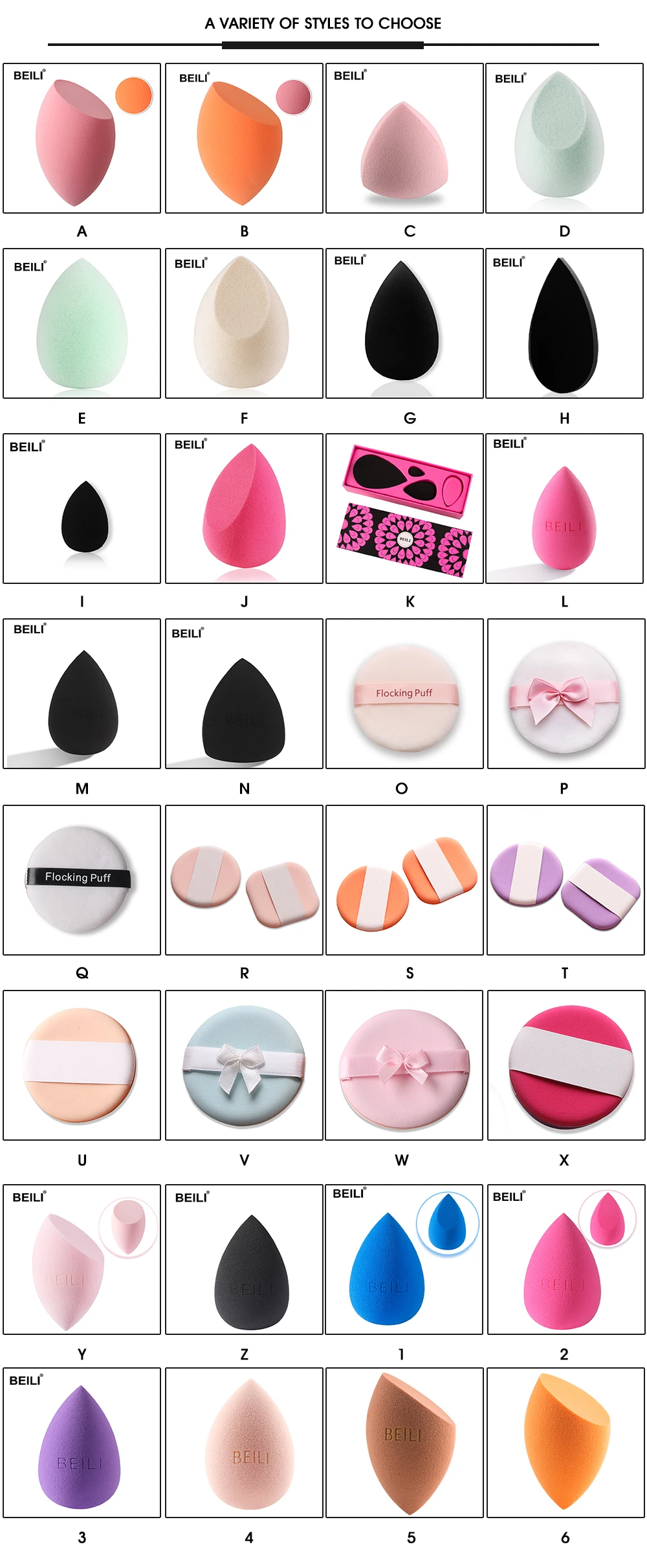 BEILI Hydrophilic Makeup Sponges - Latex Free & Customizable