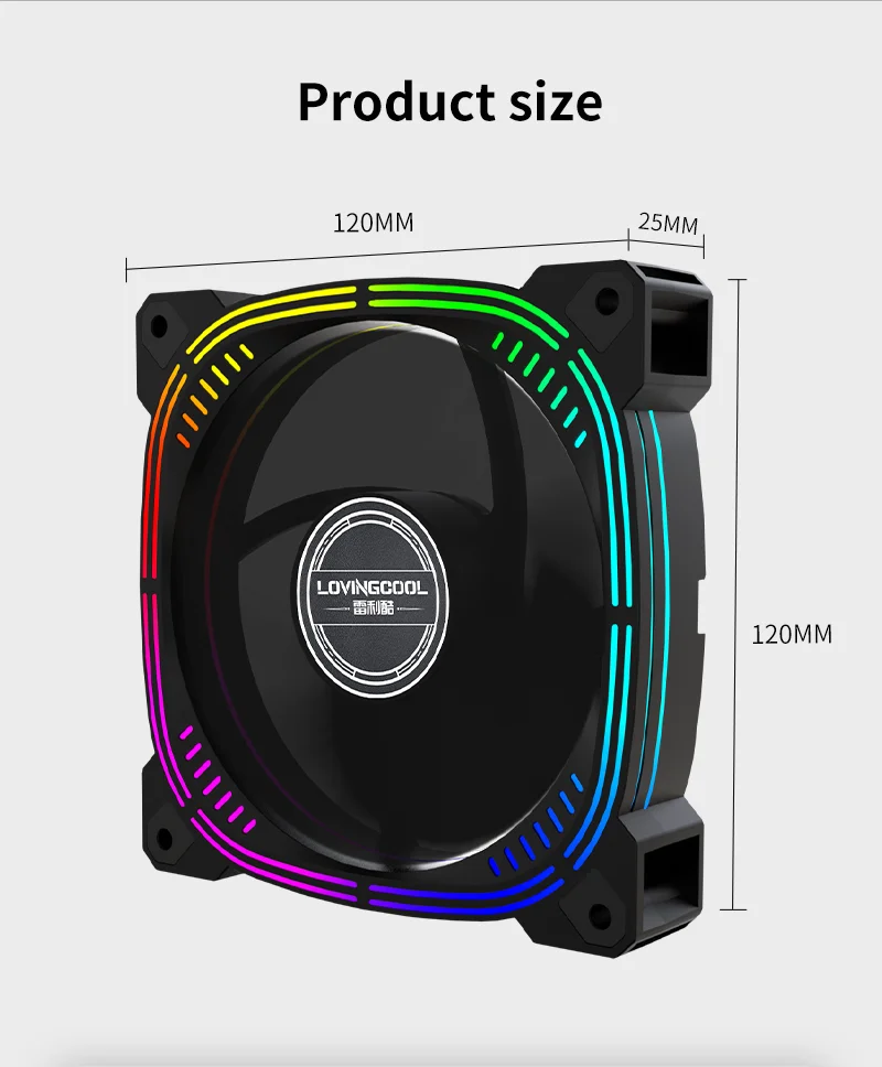 Lovingcool 120x120x25mm 5v 3pin Argb Fan Dc 12v Led Lamp Plastic Rgb ...