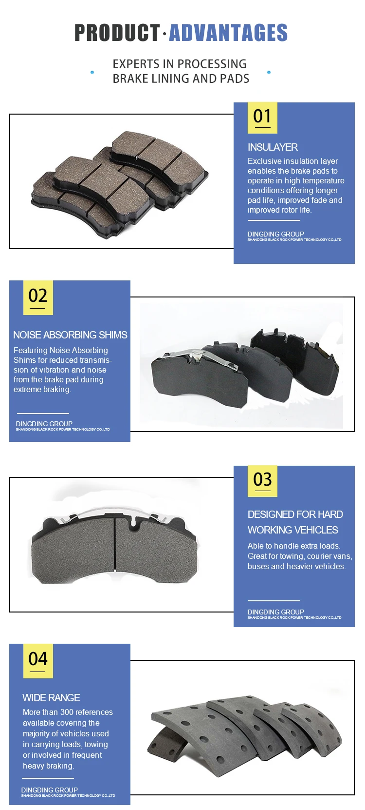 DINGDING Heavy Truck Brake Drum Lining 4515, 4515E, 4515H, 4551