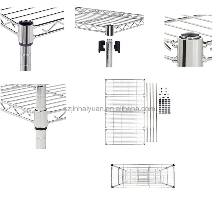 48 X 18 X 72 Inch Professional 4 Tier Epoxy Coated Shelves Heavy Duty ...