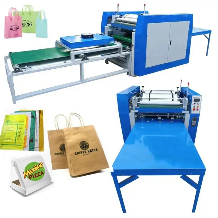 Sheet Feeding Kraft Brown Paper Bag Printing Making Machine With Window ...