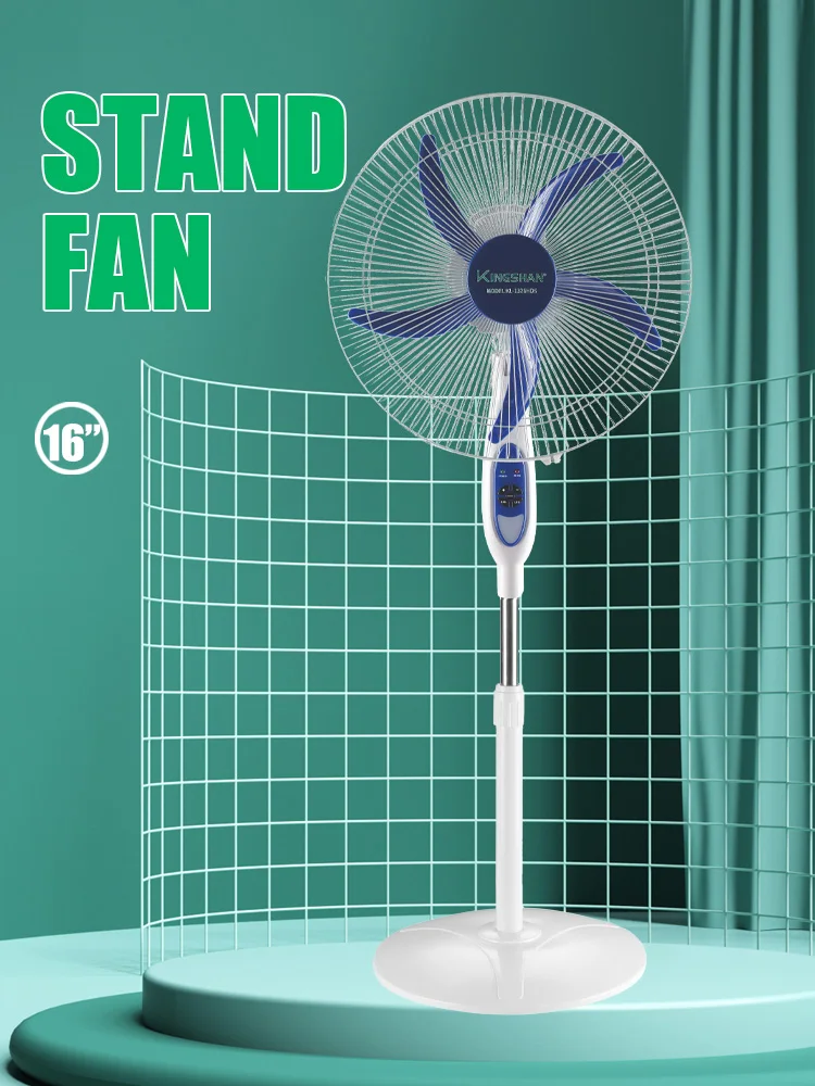 16 Inch Oscillating Emergency Standing Fan With Timer Battery Dc 12v ...