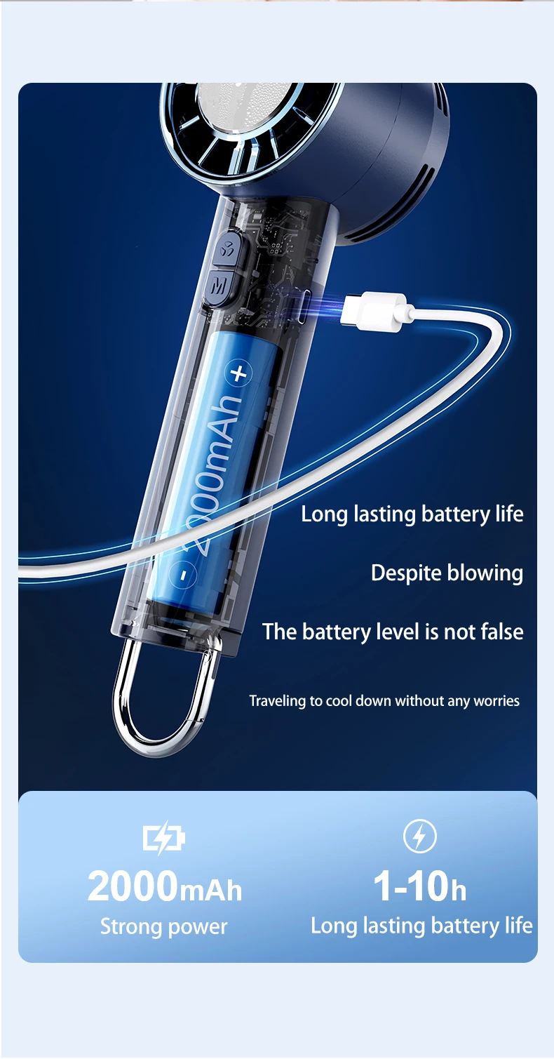 New High Rpm Mini Handheld Turbo Fan Semiconductor Refrigeration Handy ...