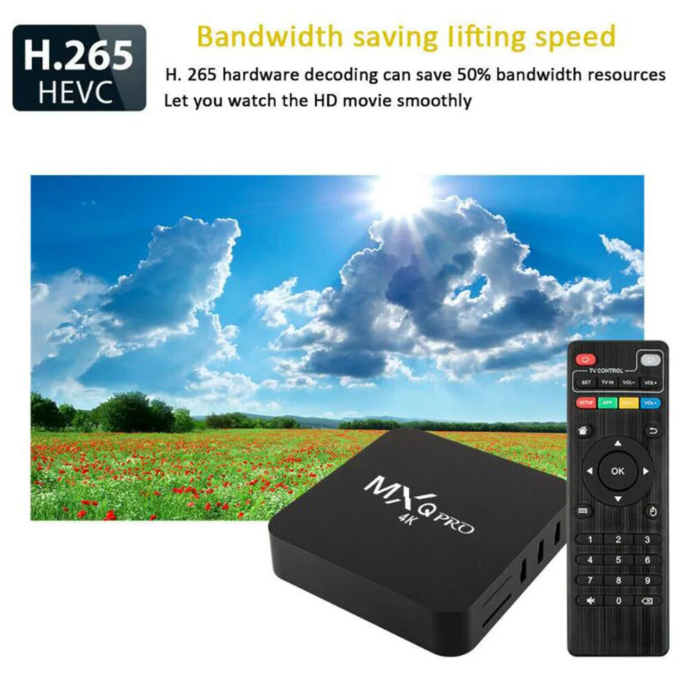 Factory 4k Smart Tv Box Android 12 Mxqpro Media Player 8+128g With 2.4g ...