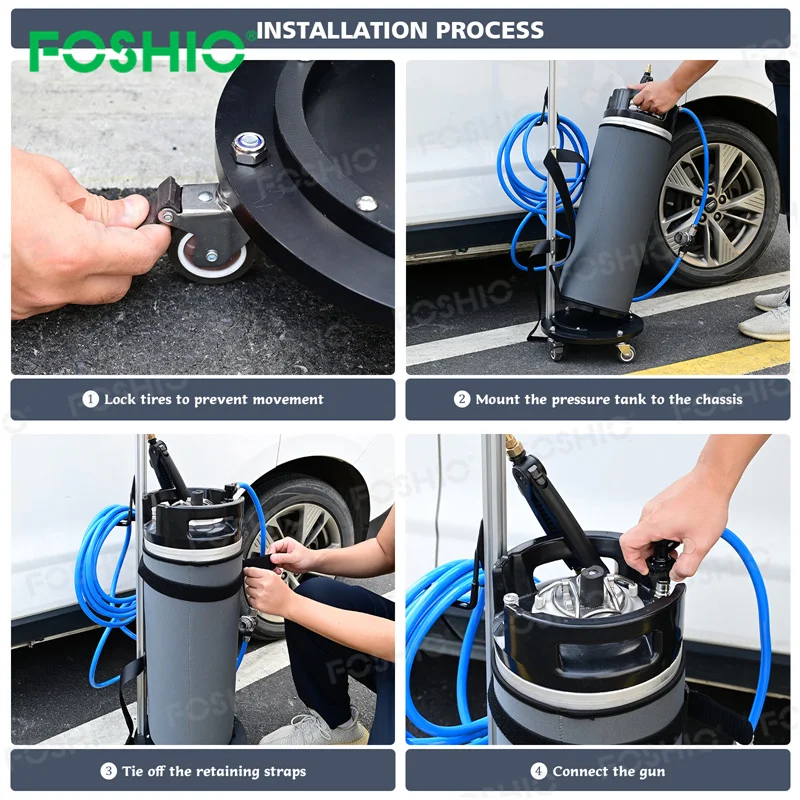 Foshio Pressure Tank Trolley - Eco-Friendly Car Detailing Tool