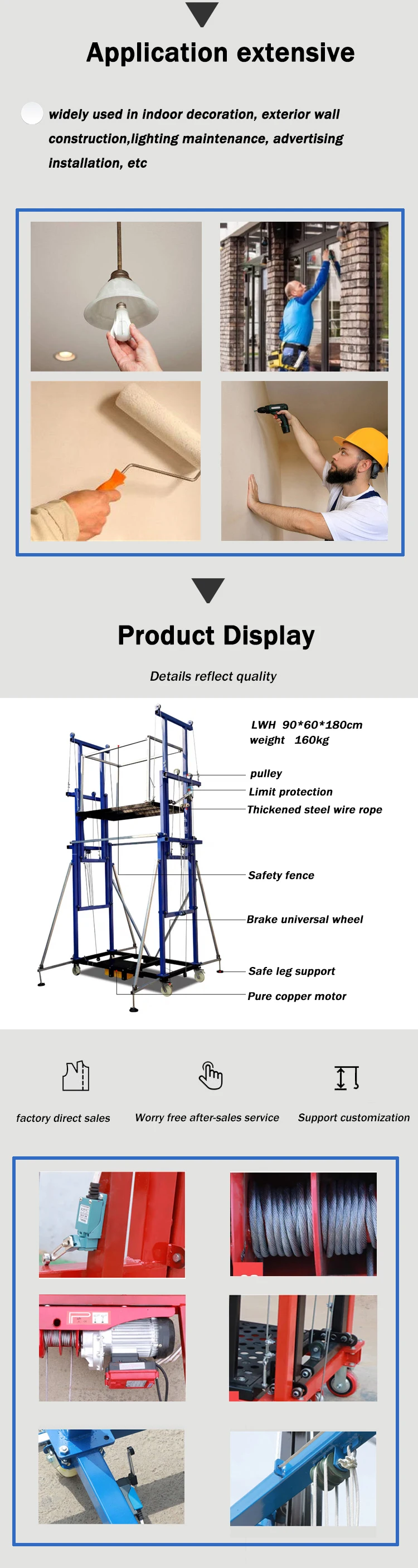 2m-12m 300kg 500kg Lift Factory Warehouse Material Handling Machine ...
