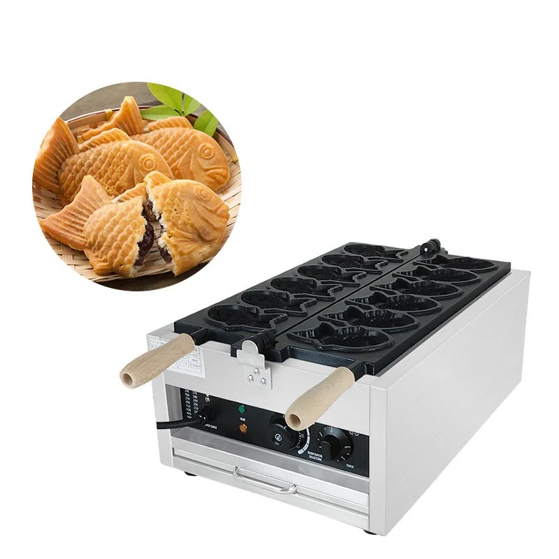 Commercial Taiyaki Machine 6 Hole Taiyaki Machine Fish Waffle 3000w ...