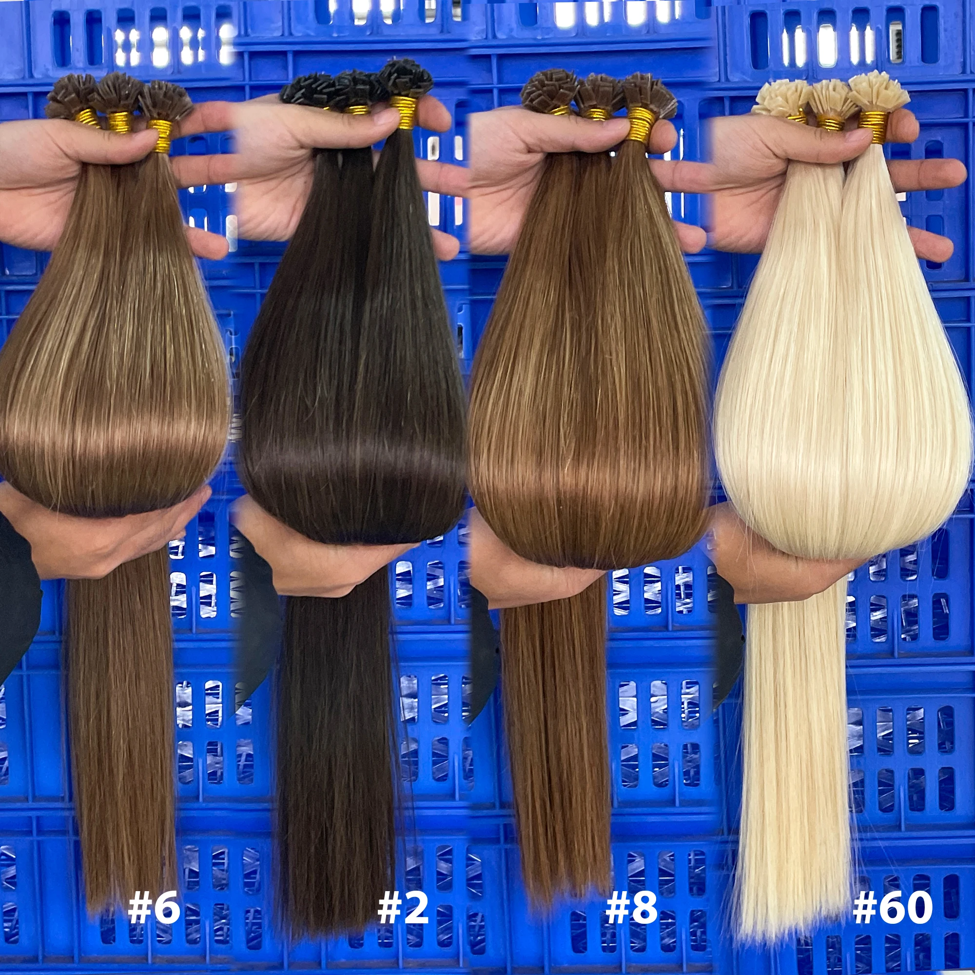 Italian Keratin Glue Hair Russian Double Drawn Human Hair Extensions ...