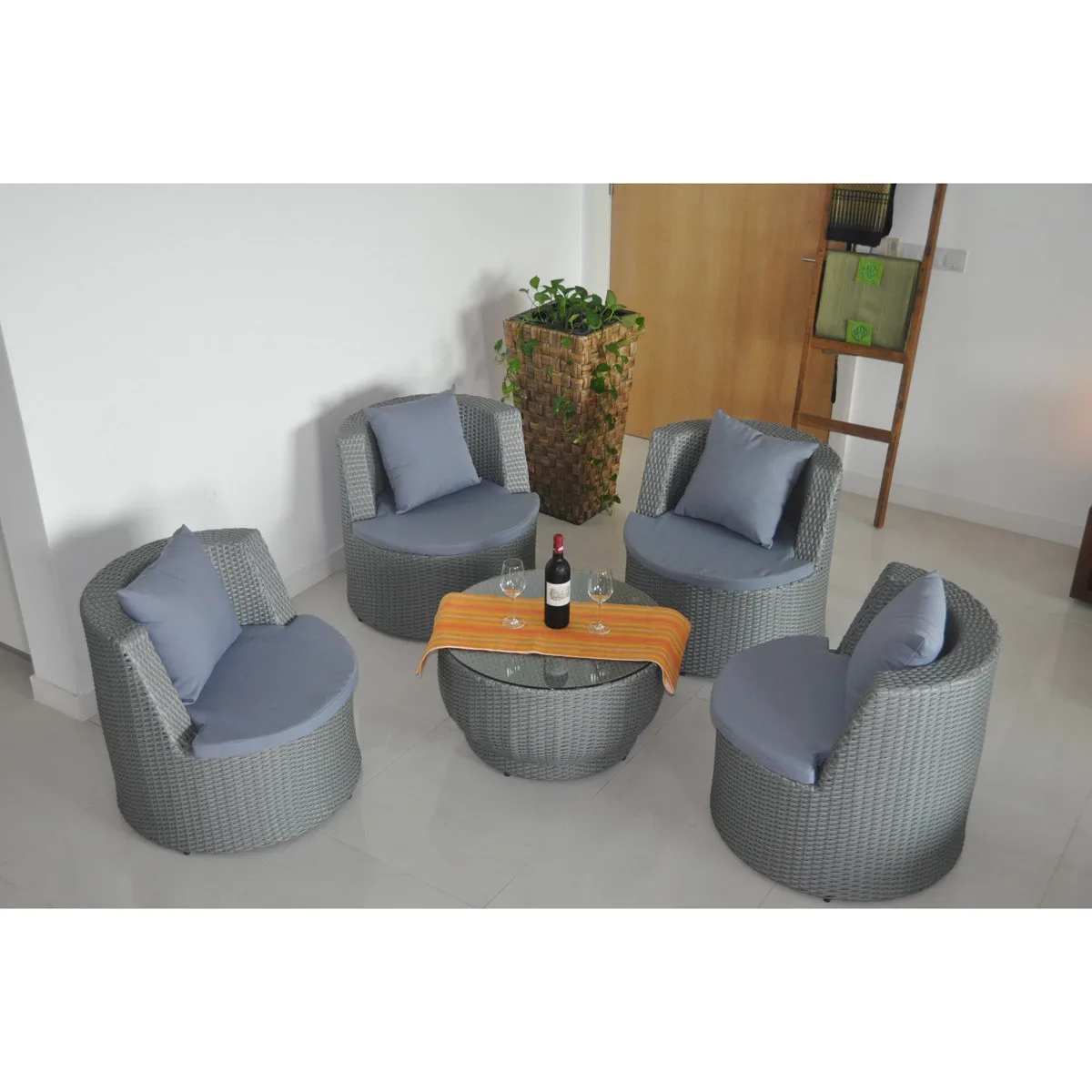 Home Balcony Space Saving Stackable Outdoor Sofa Furniture Set Garden ...