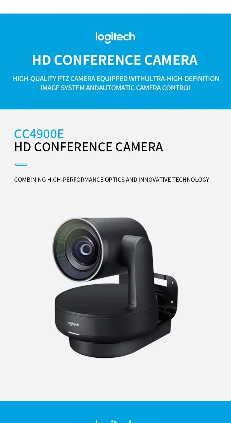 Logitech Rally CC4900E 4K HD Webcam Large Conference Business Office ...