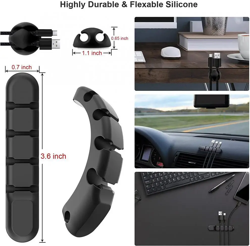 173 Pcs Cable Management Organizer Kit Cord Management Organizer Kit ...