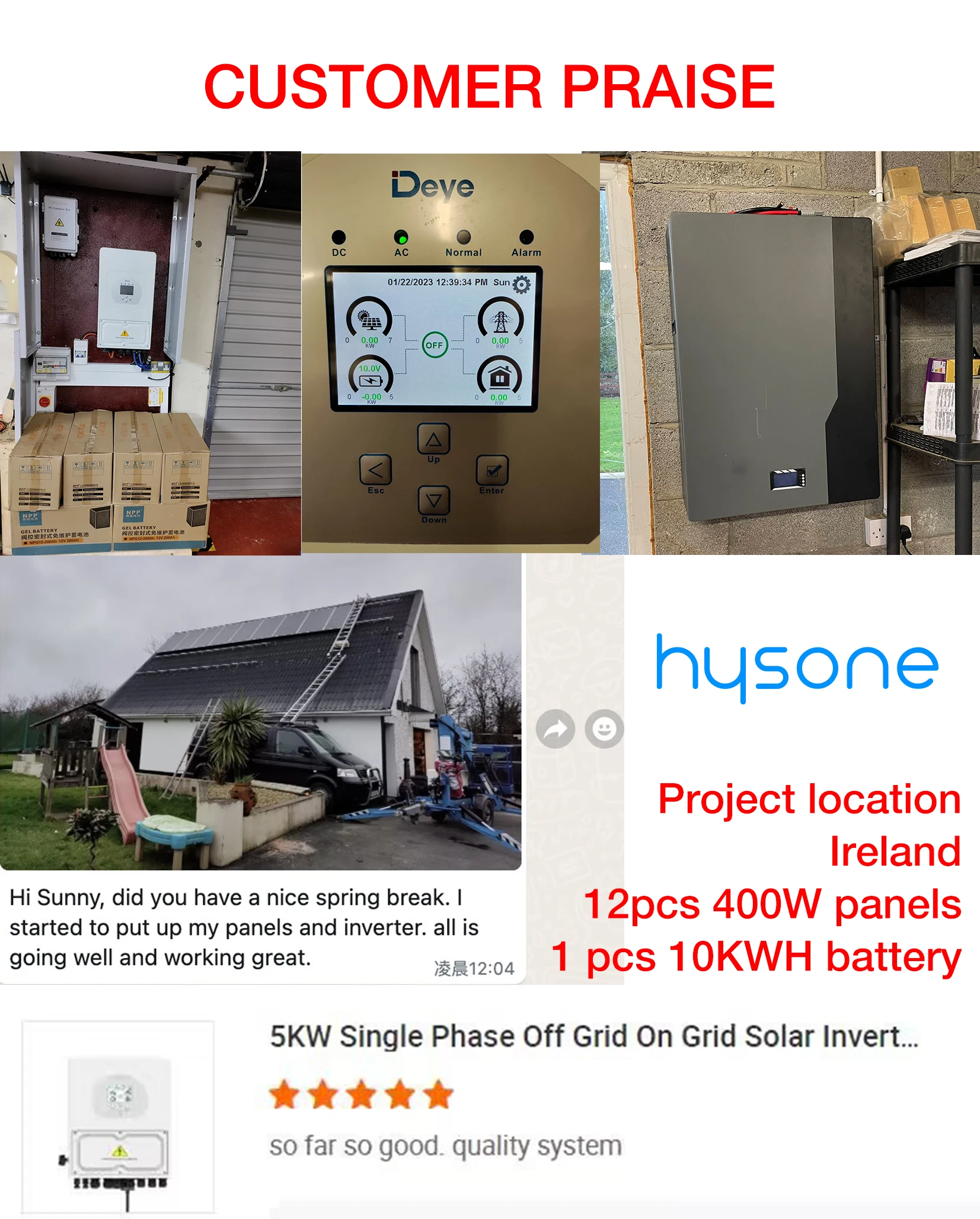 Hysone Solar Power System Home Solar System 10kw 15kw 20kw 25kw 30kw ...