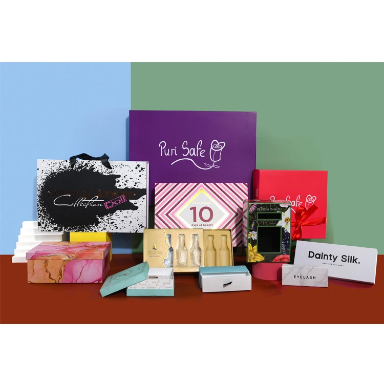Custom White Luxury Cardboard Skin Care Cosmetics Makeup Magnetic Paper ...