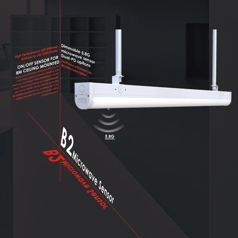 Microwave Motion Sensor Fitting Led Batten Classic Fixtures 75w Led ...