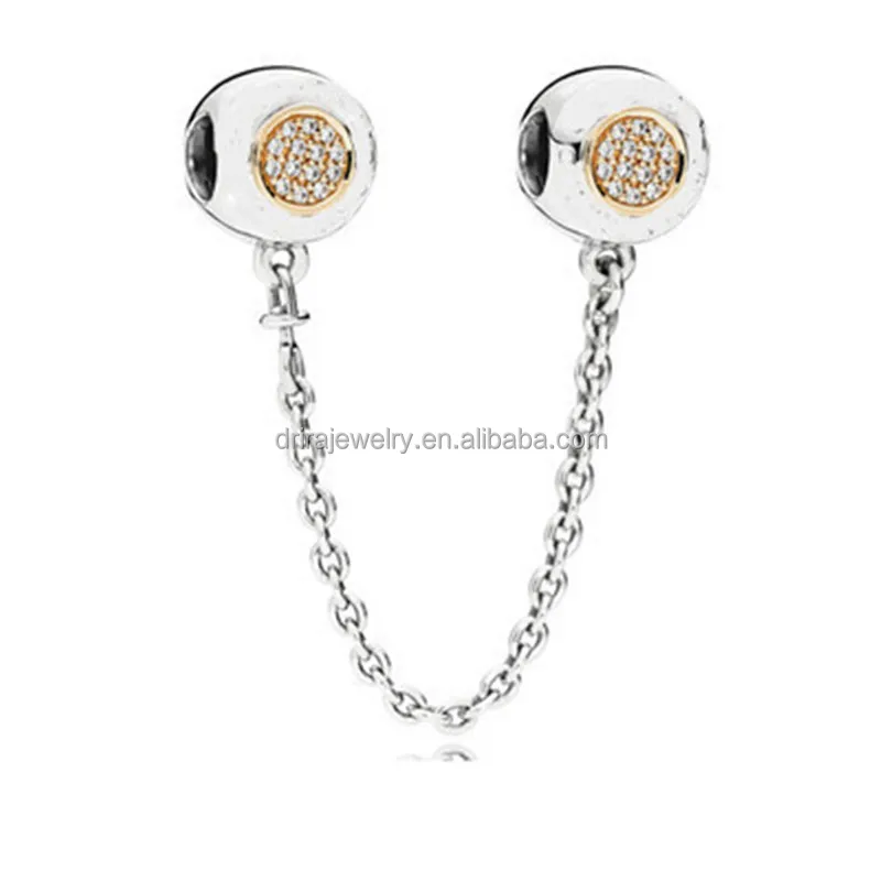 Hot Sale 925 Sterling Silver Rose Gold Plated Charm Safety Chain ...