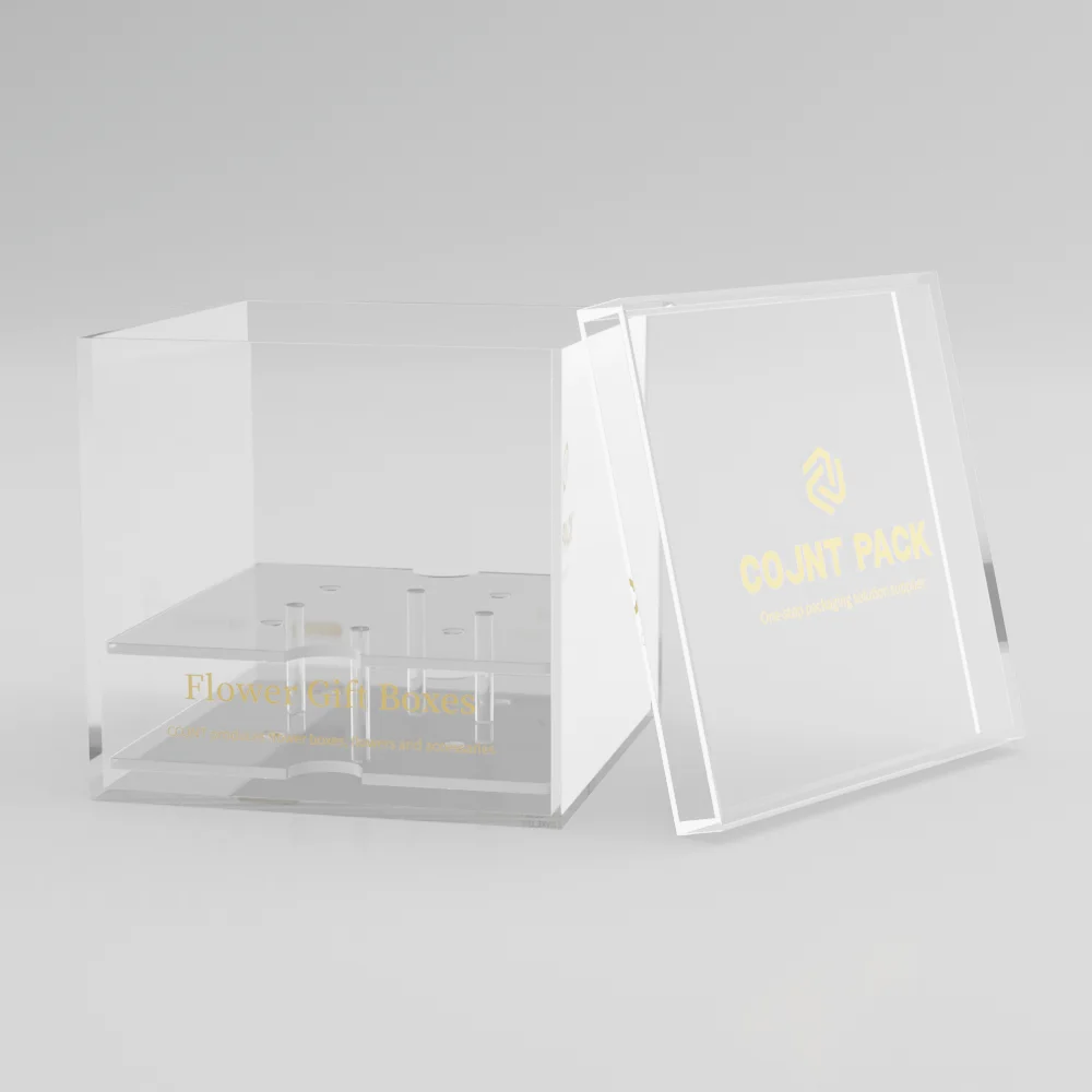 High Quality Transparent Preserved Rose Rectangle Packaging Box ...