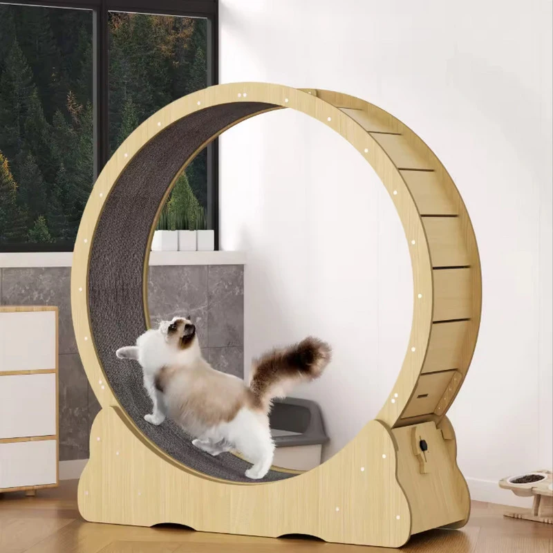 Pet Running Wheel Climbing Frame Climb Cat Hamster Wheel Wood Cat ...