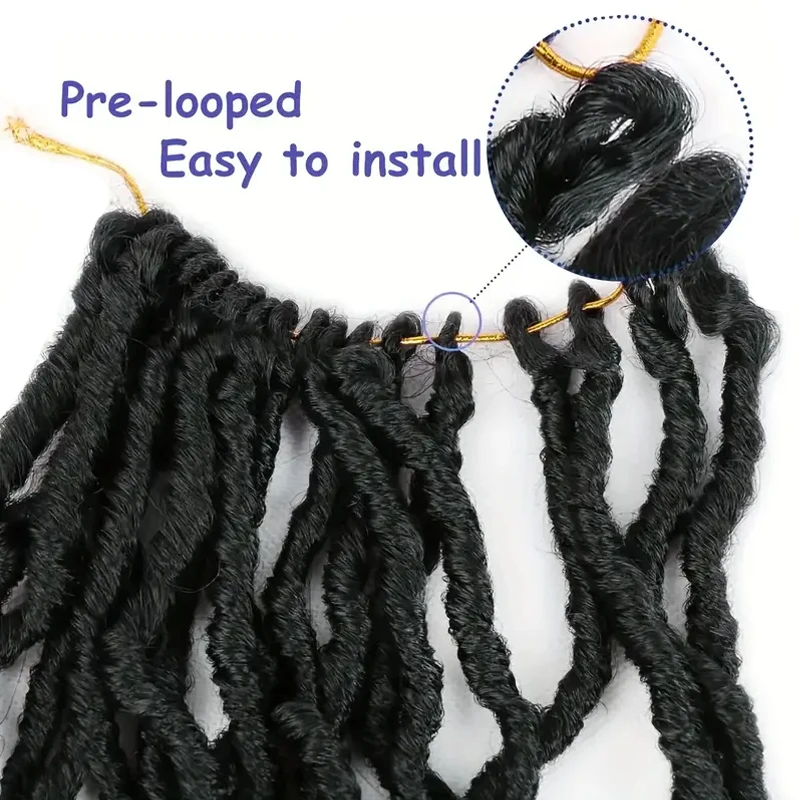 Wholesale 24inch Nu Locs Wave End Long Prelooped Crochet Hair Curly ...