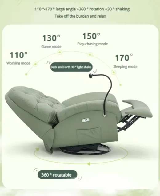 Modern Multi-functional Electric Leather Recliner Sofa Living Room ...