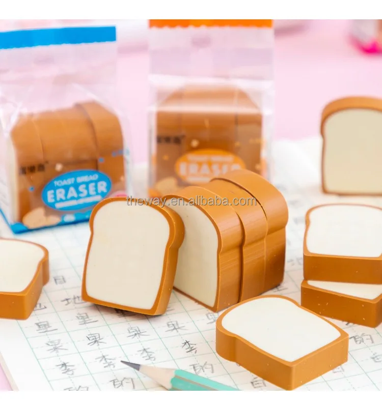 Cute Bread Slice Eraser Toast Bread Eraser - Buy Bread Slice Eraser ...