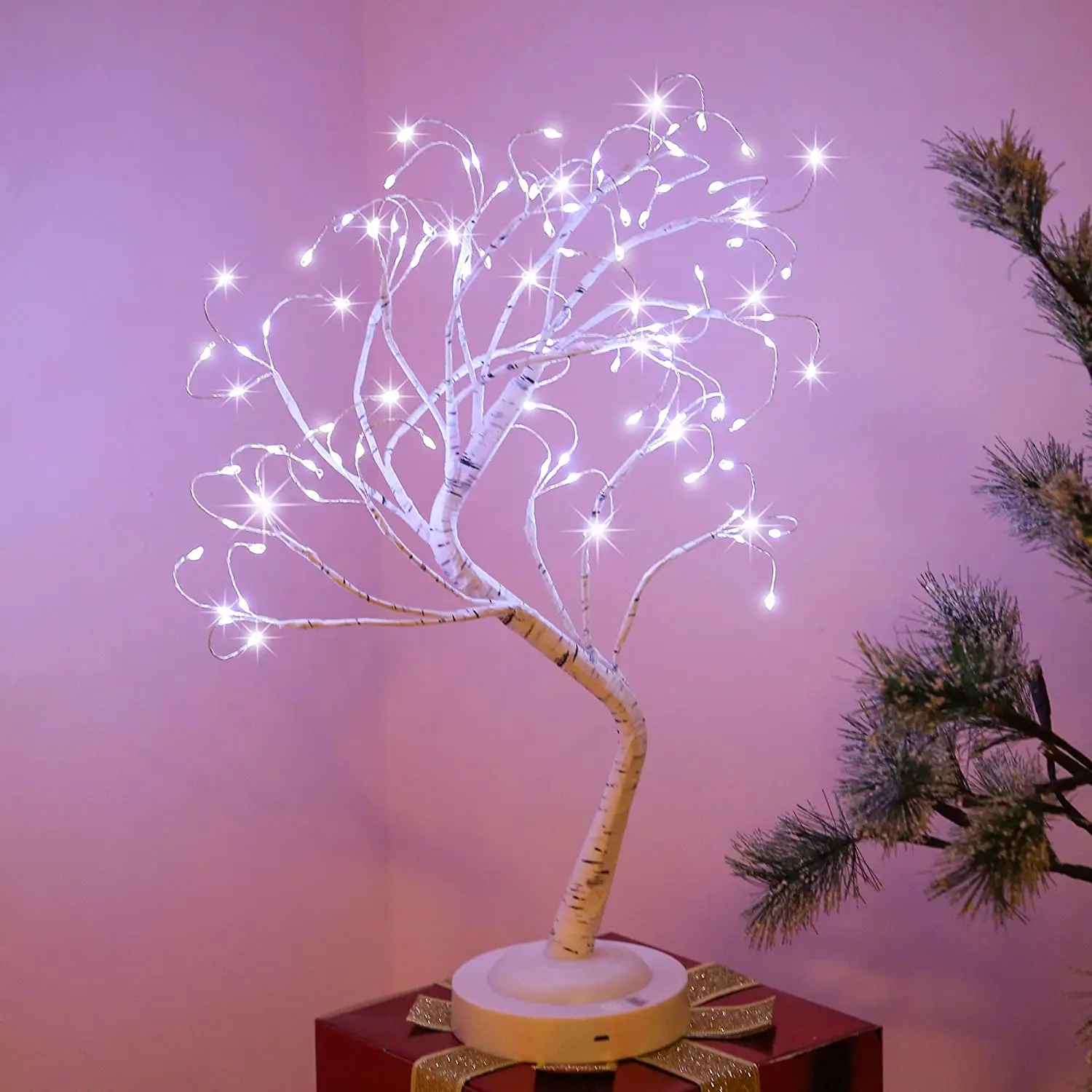 Led Birch-Tree Shaped Light Artificial Tree Battery Operated Decorative ...