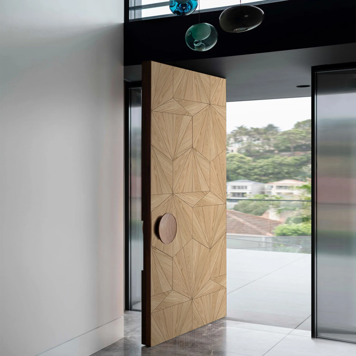 Prettywood American Red Oak Pivot Doors - Durable & Stylish