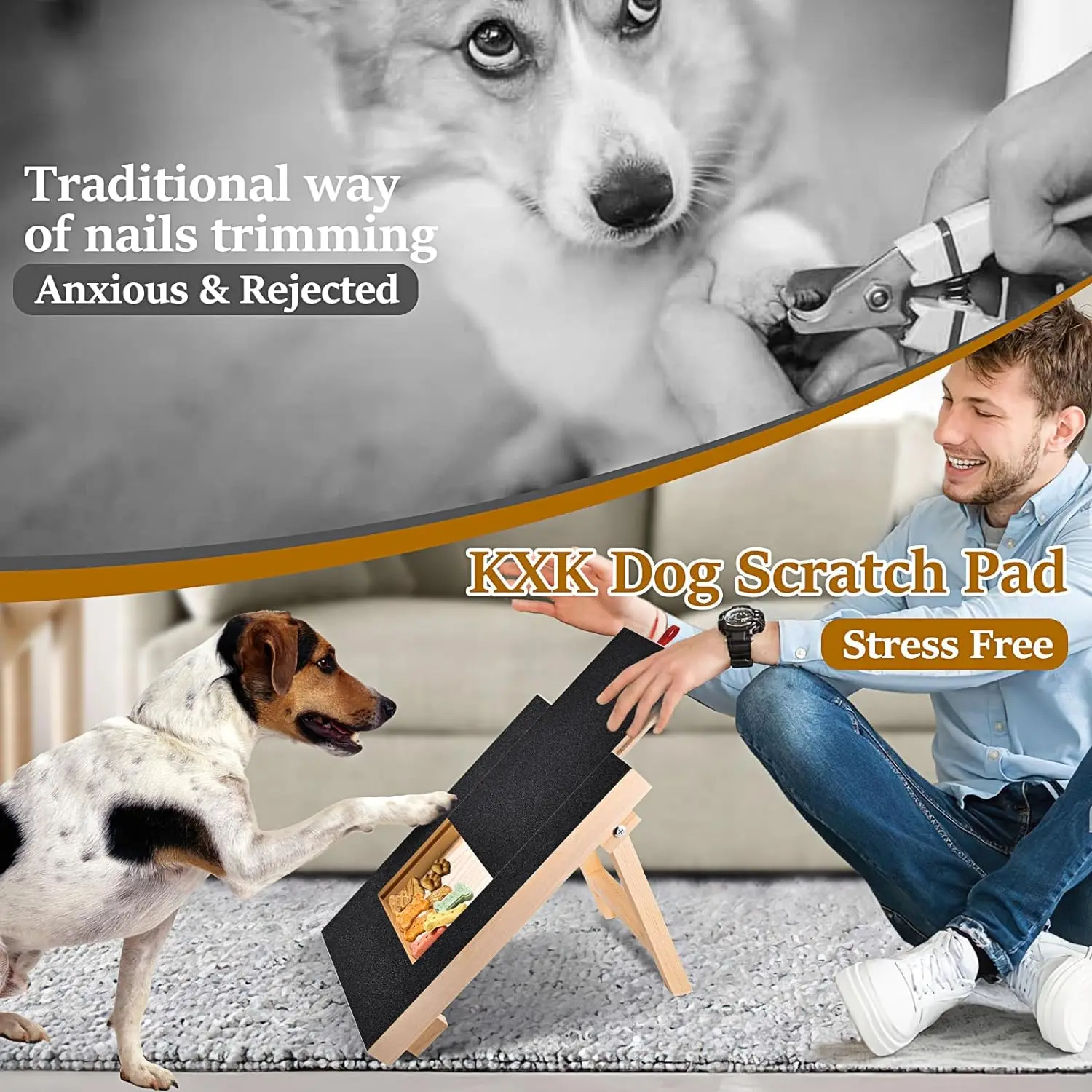 Sandpaper Dog Nail File Board with Treat Box for Puppy Nail Trimmer Dog ...