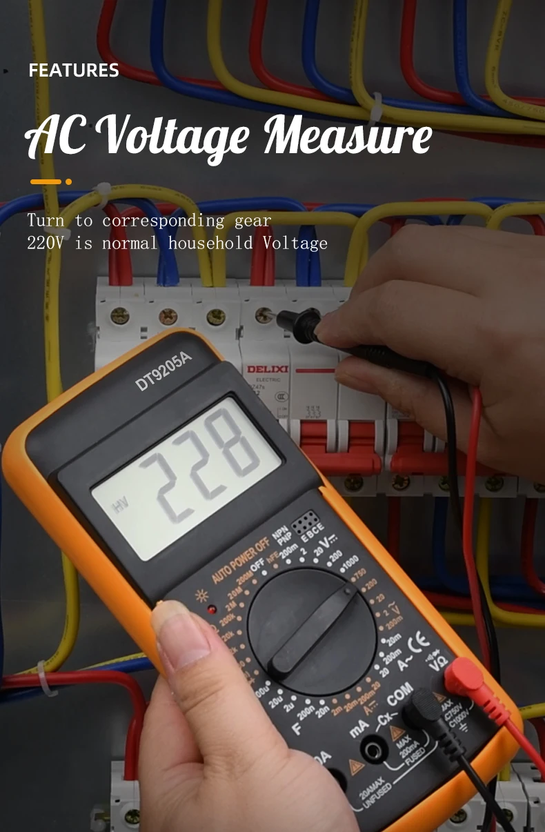 DT9205A Digital Multimeter with Diode & Capacitor Testing | Wholesale