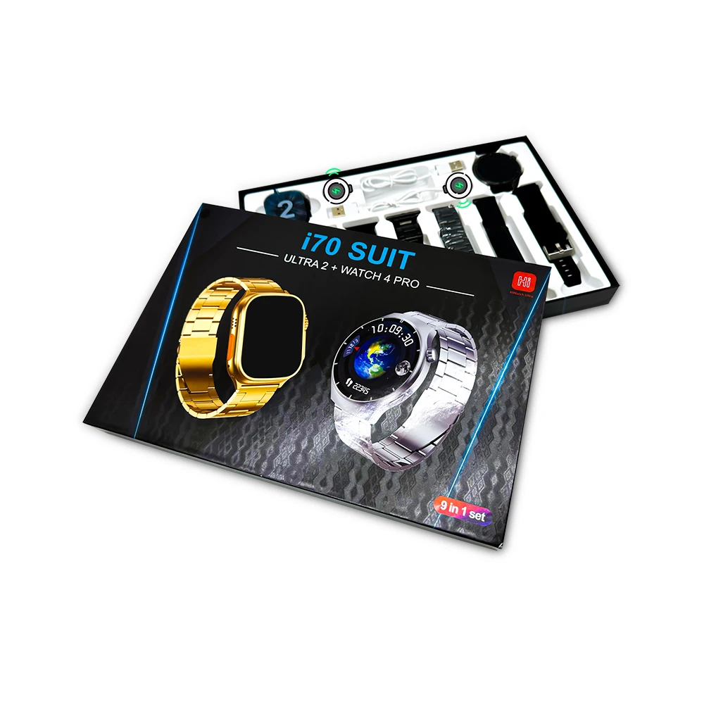 Smartwatch I70 Suit 9 In 1 Ultra 2 + Watch 4 Pro Hiwatch Dual Watches ...