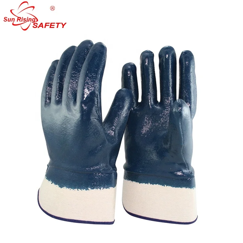 SRsafety Jersey Custom Nitrile Gloves Cleaning Oil and Gas Glove Heavy ...