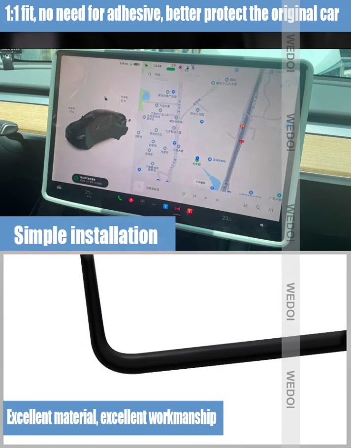 Center Console Protective For Tesla Model 3 Silicone Rubber Frame ...