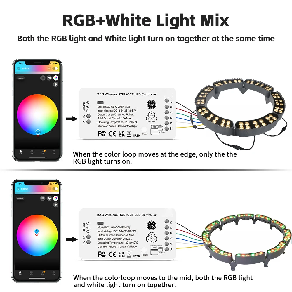 Smart Tuya Wifi LED Tree Ring Lights - ZigBee Controller, RGB+CCT ...