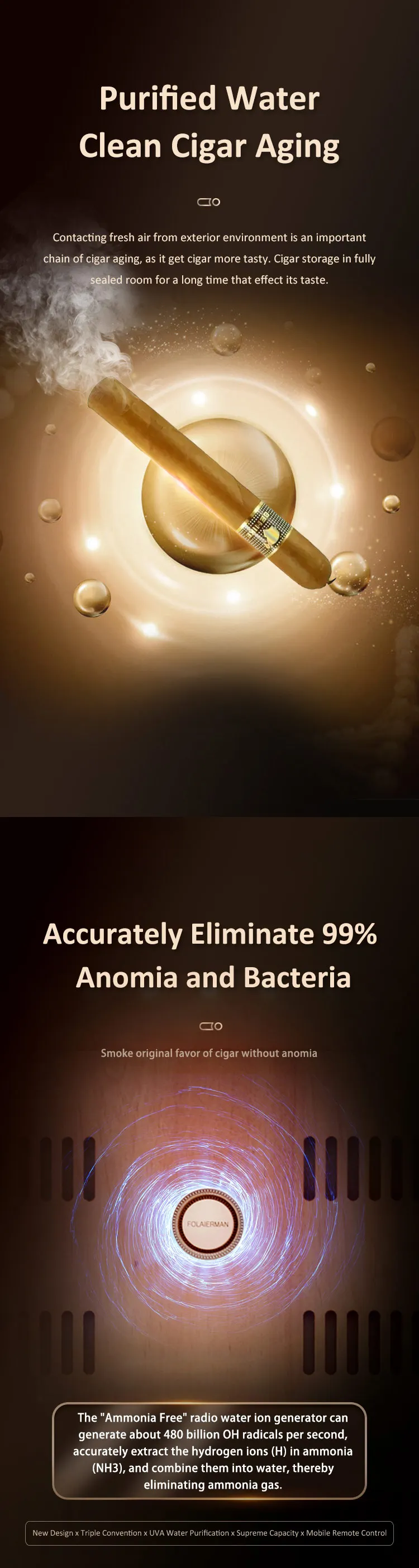 2024 Popular Embarco Compressor Cigar Humidor 325l Large Capacity ...