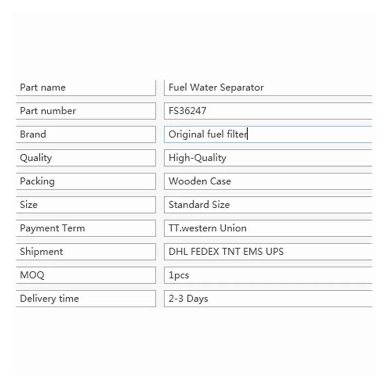 Fuel Filter Use For Wheel Loader 5301449 Fs36275 5364946 Fs36247 - Buy ...